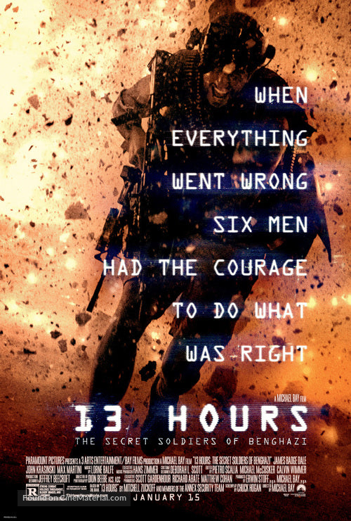 Premium Vivid Quality 13 Hours: The Secret Soldiers of Benghazi A2 Movie Poster – Pixel Demon