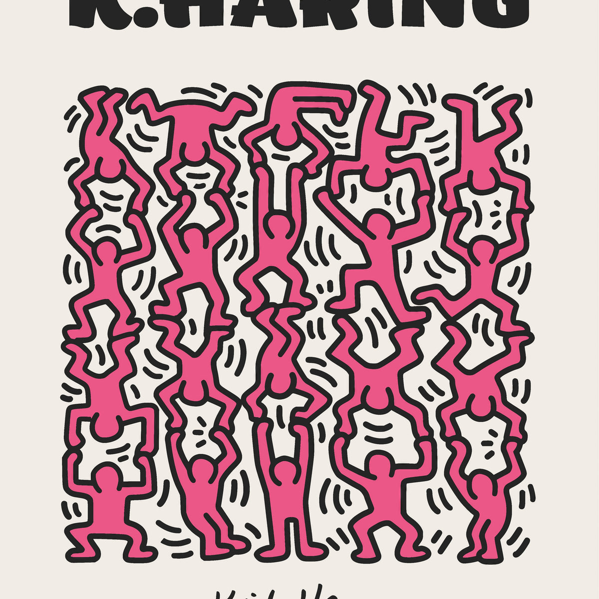 Pink Keith Haring Wall Art Design 5 A2 Size Posters – Pixel Demon